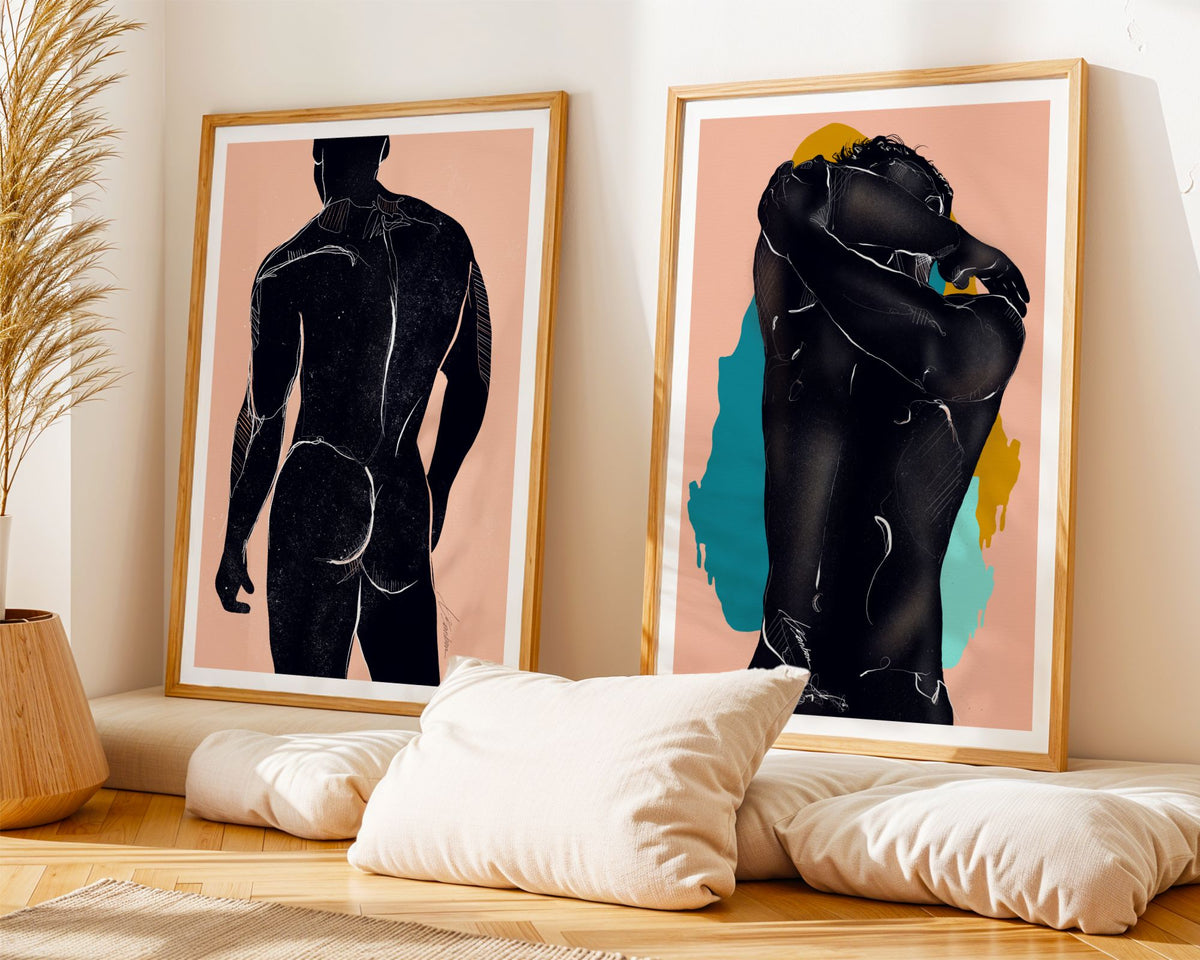 Gay Male Nude Poster Simple Complexity - Shadows – Les Apollons